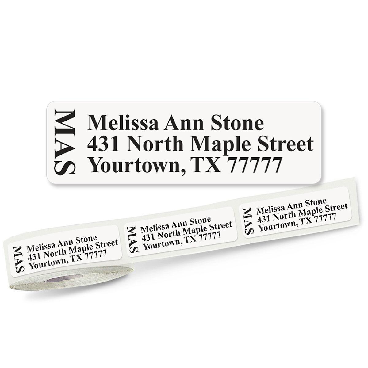 Unique Monogram White Rolled Address Labels | Current Catalog