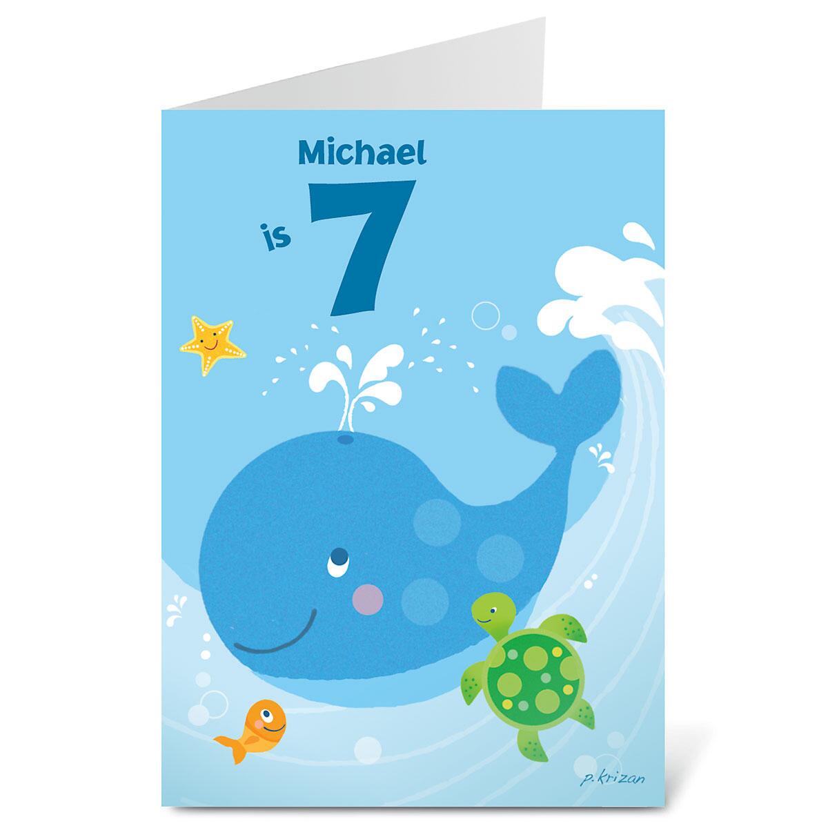 Birthday Whale Personalized Birthday Card | Current Catalog