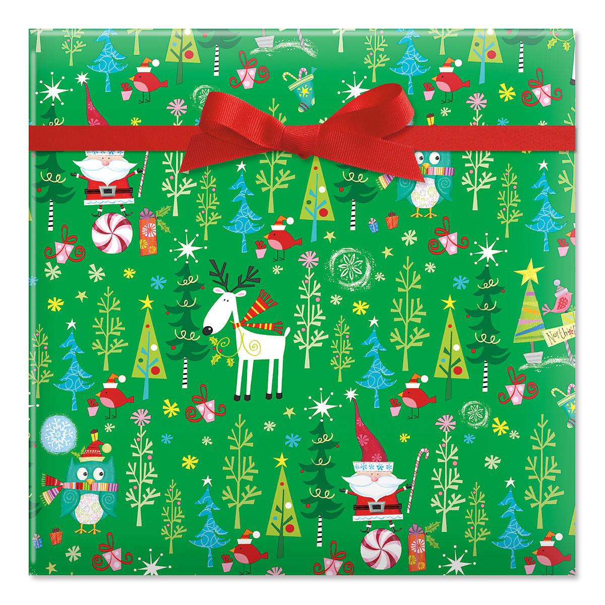 Whimsy Santa & Reindeer Gift Wrap | Current Catalog