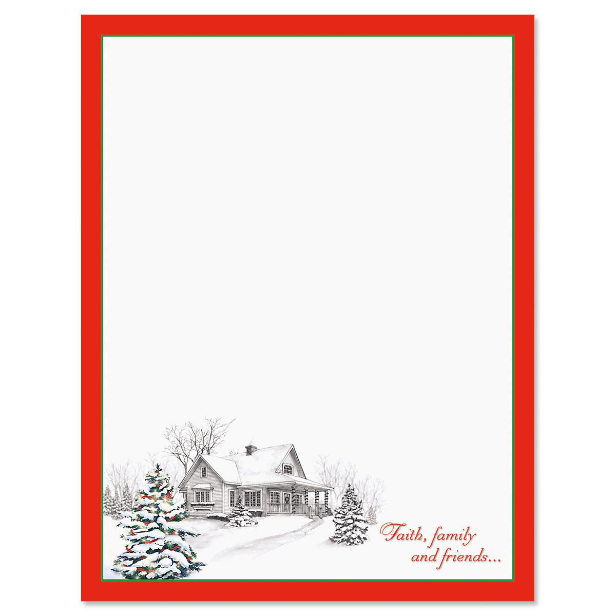 Winter Home Border Christmas Letter Papers | Current Catalog