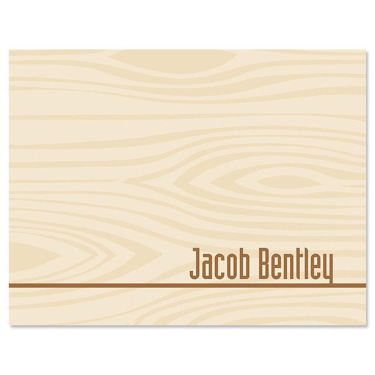 Woodgrain Personalized Note Cards | Current Catalog