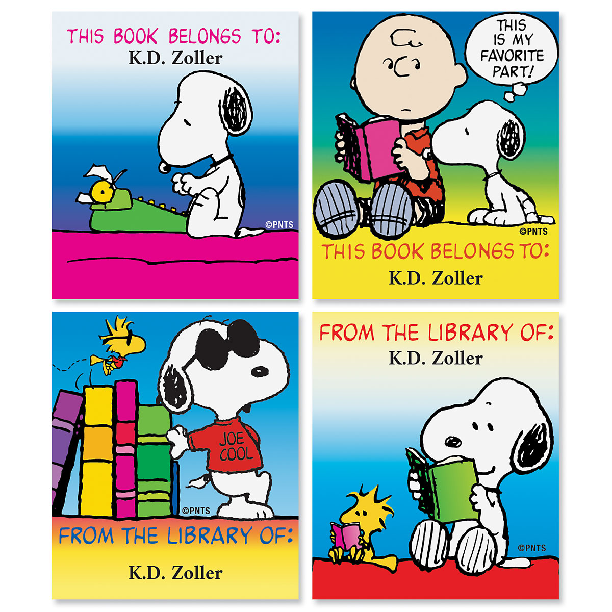 PEANUTS® Bookplate Labels (4 Designs) | Current Catalog