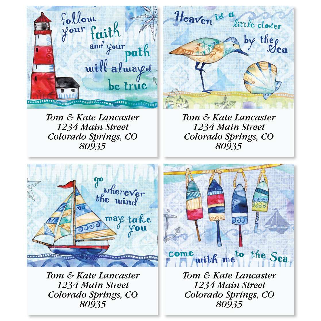Color My Sea Select Return Address Labels (4 Designs) | Current Catalog