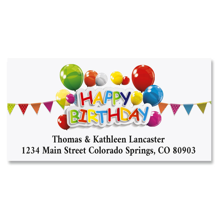 Happy Birthday Deluxe Address Labels | Current Catalog