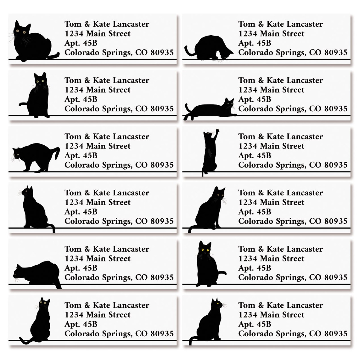 Black Cat Classic Address Labels (12 Designs) | Current Catalog