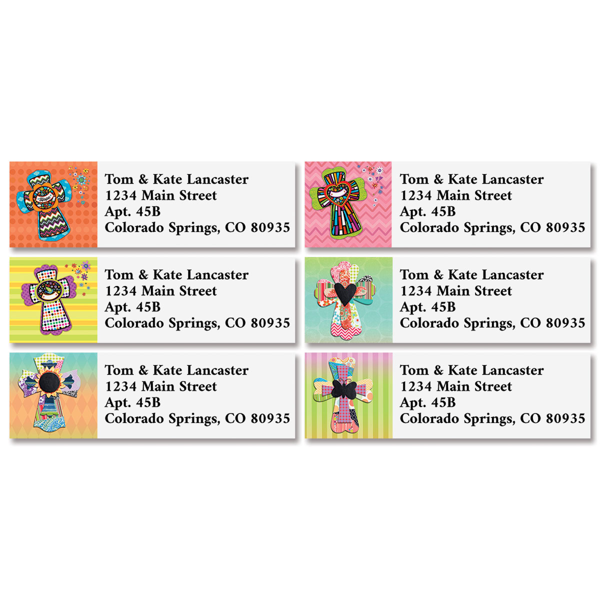 Colorful Crosses Classic Address Labels (4 Designs) | Current Catalog
