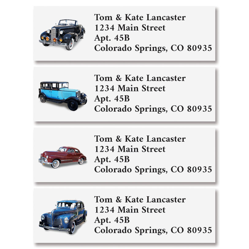 Classic Cars Classic Address Labels | Current Catalog