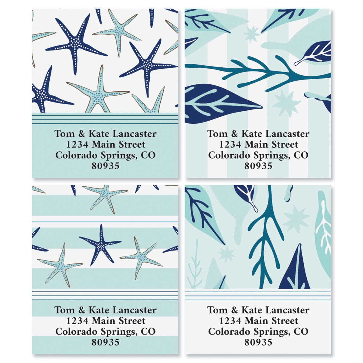 Ocean Stripes Select Address Labels (4 Designs) | Current Catalog