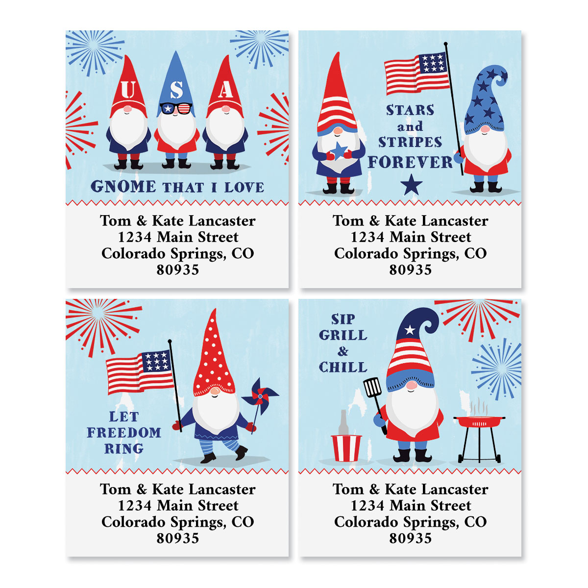 Patriotic Gnomes Select Address Labels (4 Designs) Y2950 | Current Catalog