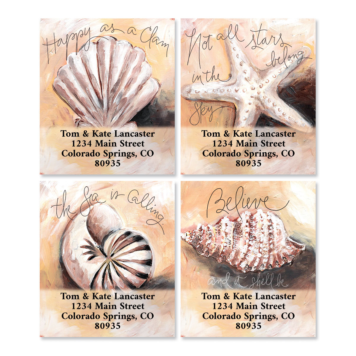 Neutral Sea Shells Select Address Labels (4 Designs) | Current Catalog