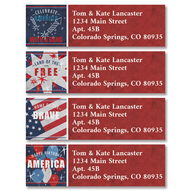 Patriotic Words Classic Address Labels (4 Designs) | Current Catalog