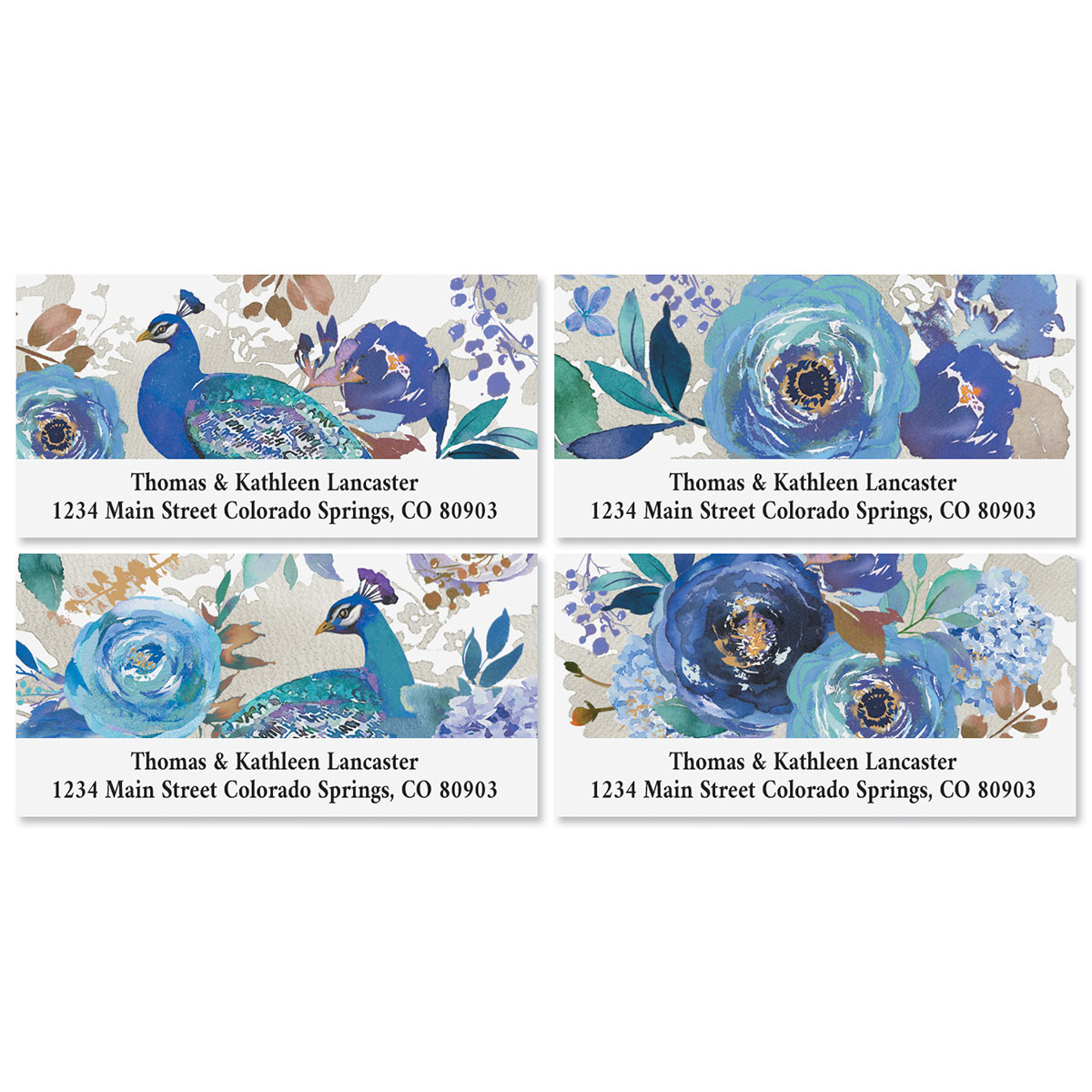 Blue Peacock Deluxe Address Labels (4 Designs) | Current Catalog