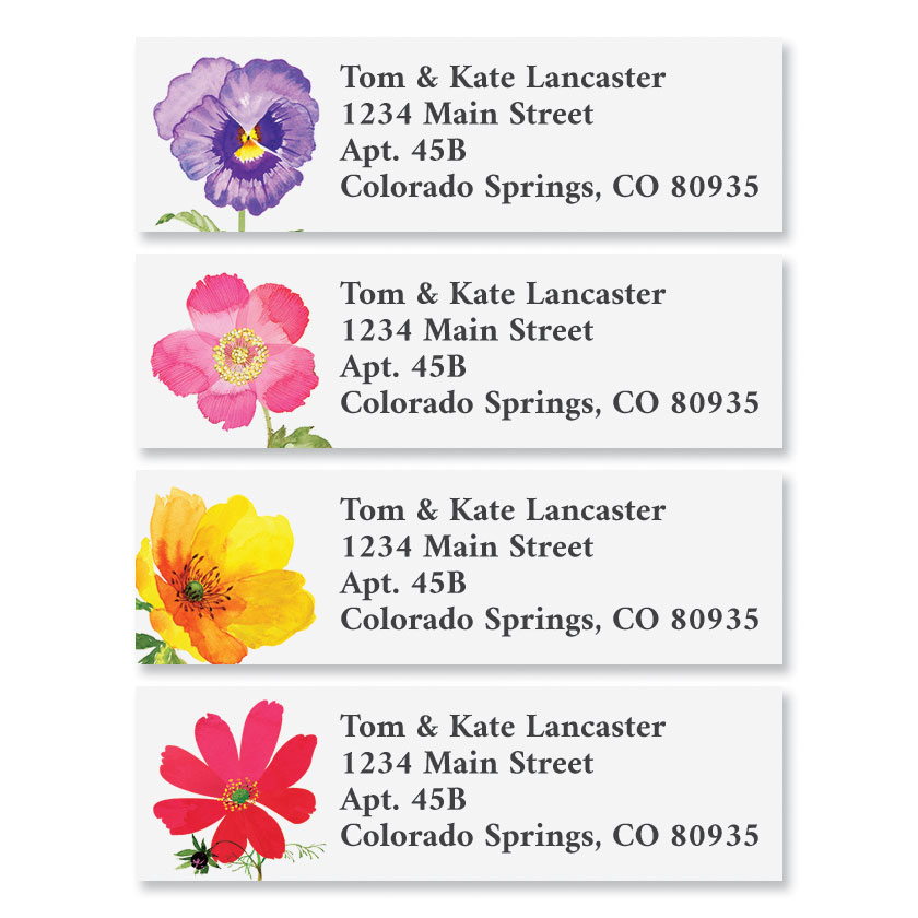 Flower Family Classic Address Labels (6 Designs) | Current Catalog