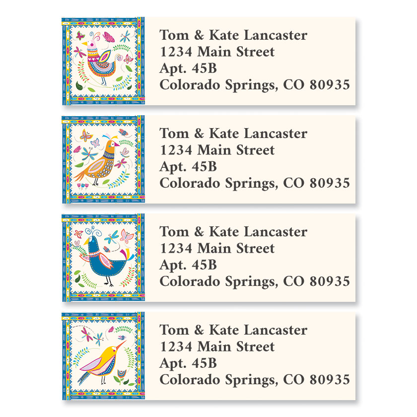 Colorful Chirps Classic Address Labels (4 Designs) | Current Catalog
