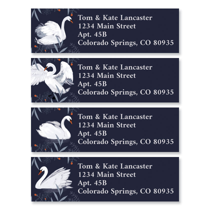 Elegant Swans Classic Address Labels (4 Designs) | Current Catalog