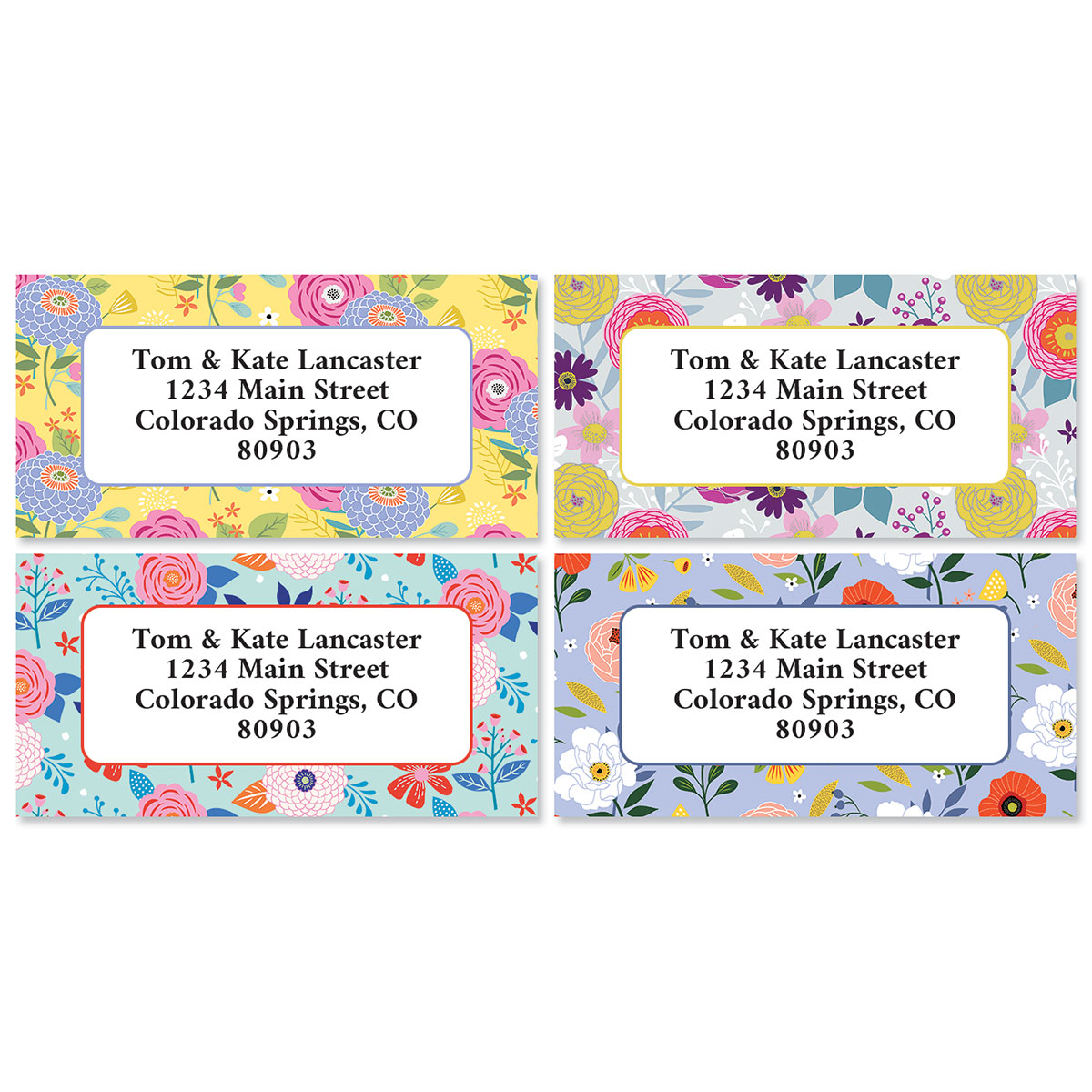 Chic Blossom Border Address Labels (4 Designs) | Current Catalog