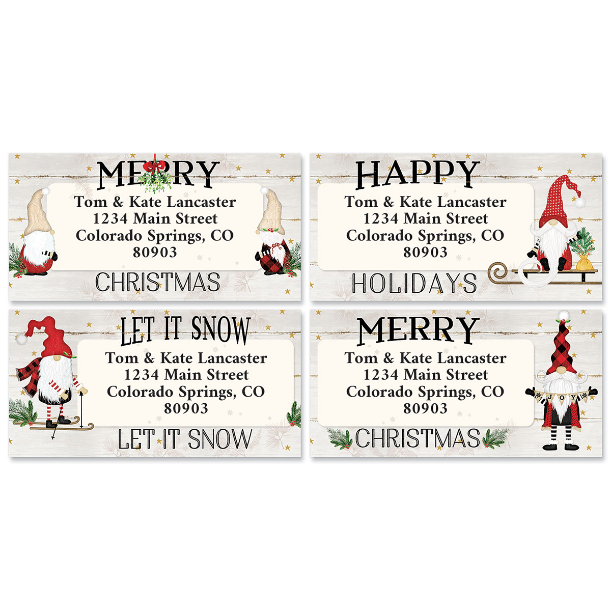 Gnomes for Christmas Border Address Labels (4 Designs) Y3156 | Current ...