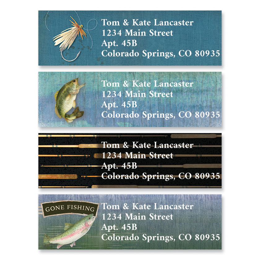 Gone Fishing Classic Address Labels (4 Designs) | Current Catalog
