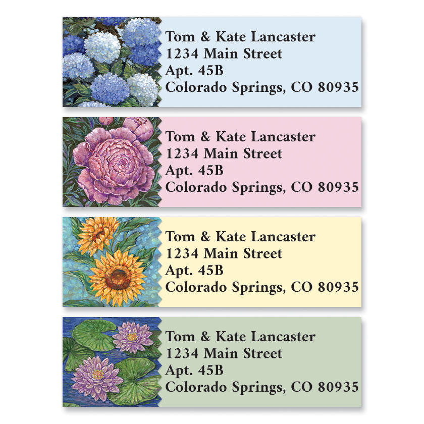 Flower World Classic Address Labels (4 Designs) | Current Catalog