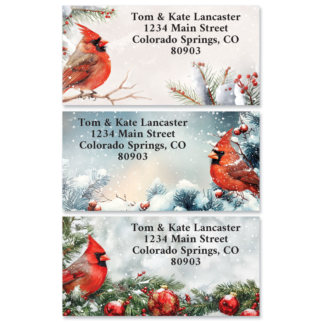 Christmas Cardinals Border Return Address Labels (3 Designs) | Current ...